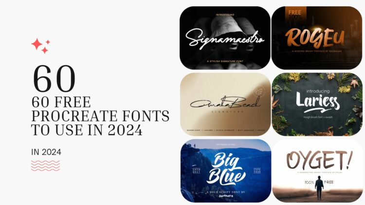 60 Free Procreate Fonts to use in 2024 Creative Projects